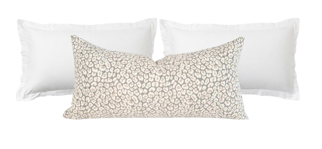 Long Lumbar Spotted Pillow Cover in Beige, Designer Pillow Covers ...
