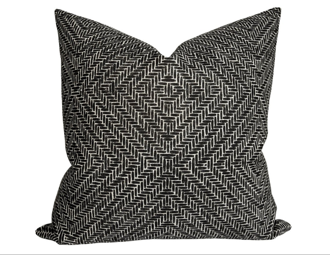 Rattan Pillow Cover in Jet, Designer Pillow Covers, Decorative Pillows ...