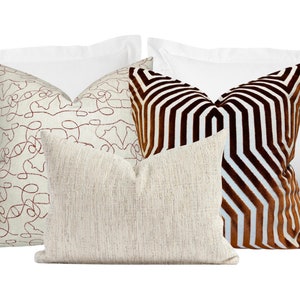 Vanderbilt Velvet Pillow Cover in Russet, Designer Pillow Covers ...