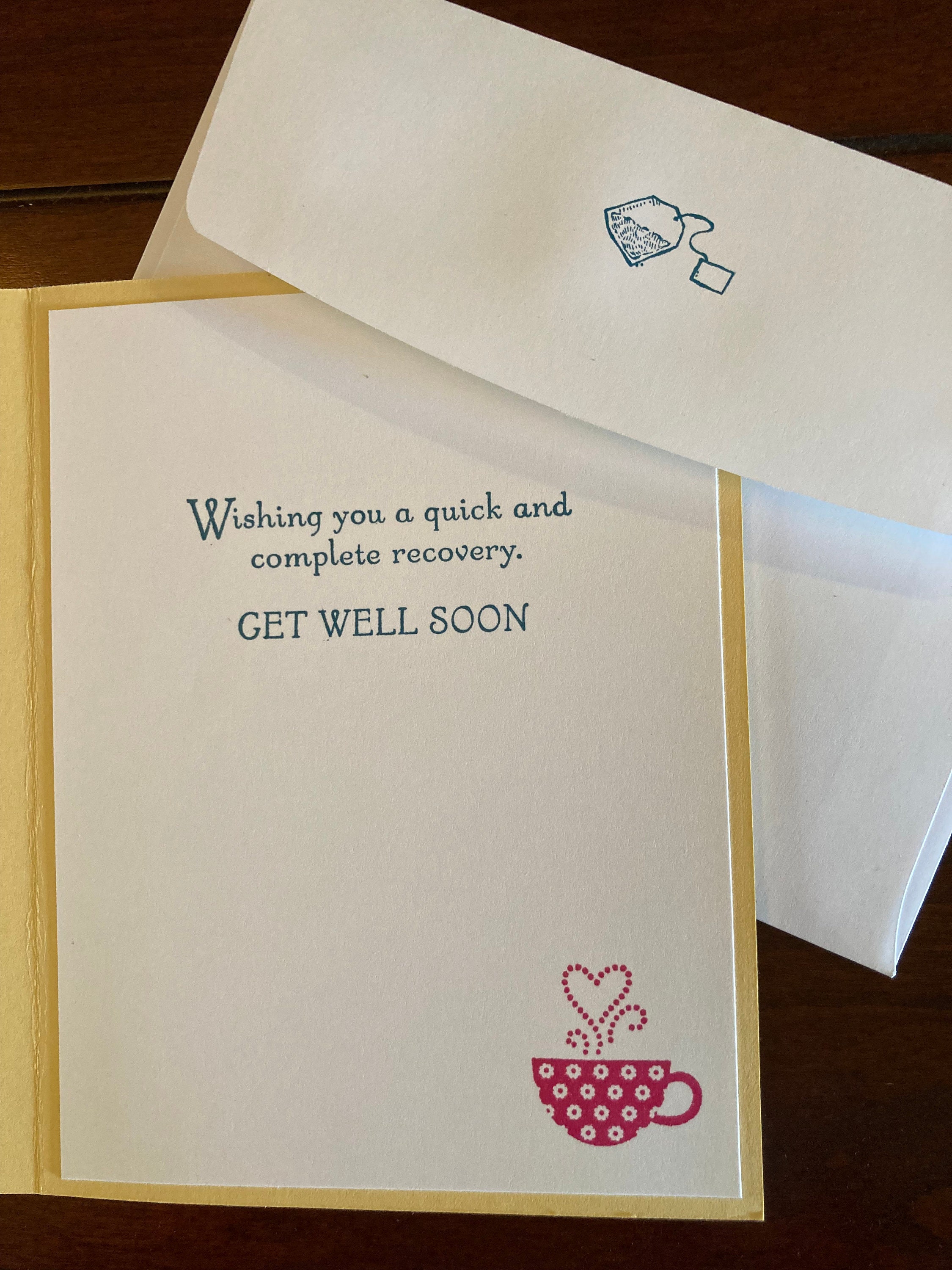 Teacups Get Well Handmade Card, Perk Up - Etsy