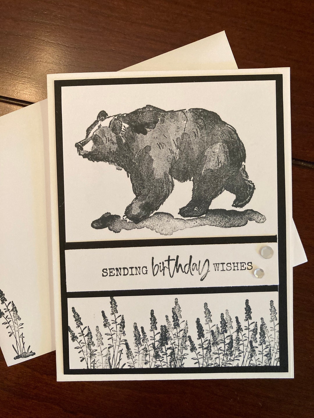 Bear, Birthday Wishes, Handmade Card - Etsy