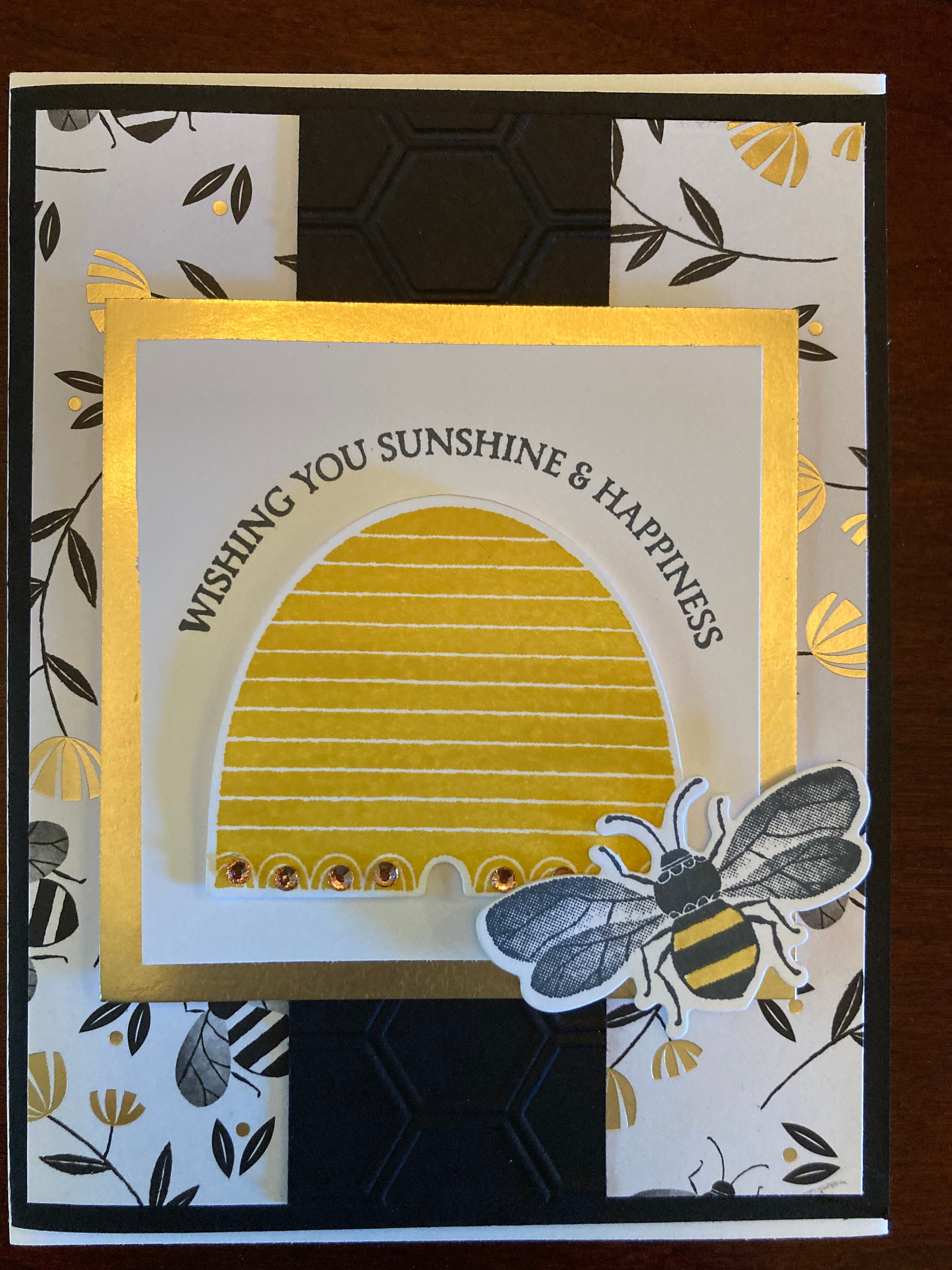 Honey Bee Wishing You Sunshine & Happiness Handmade Card - Etsy
