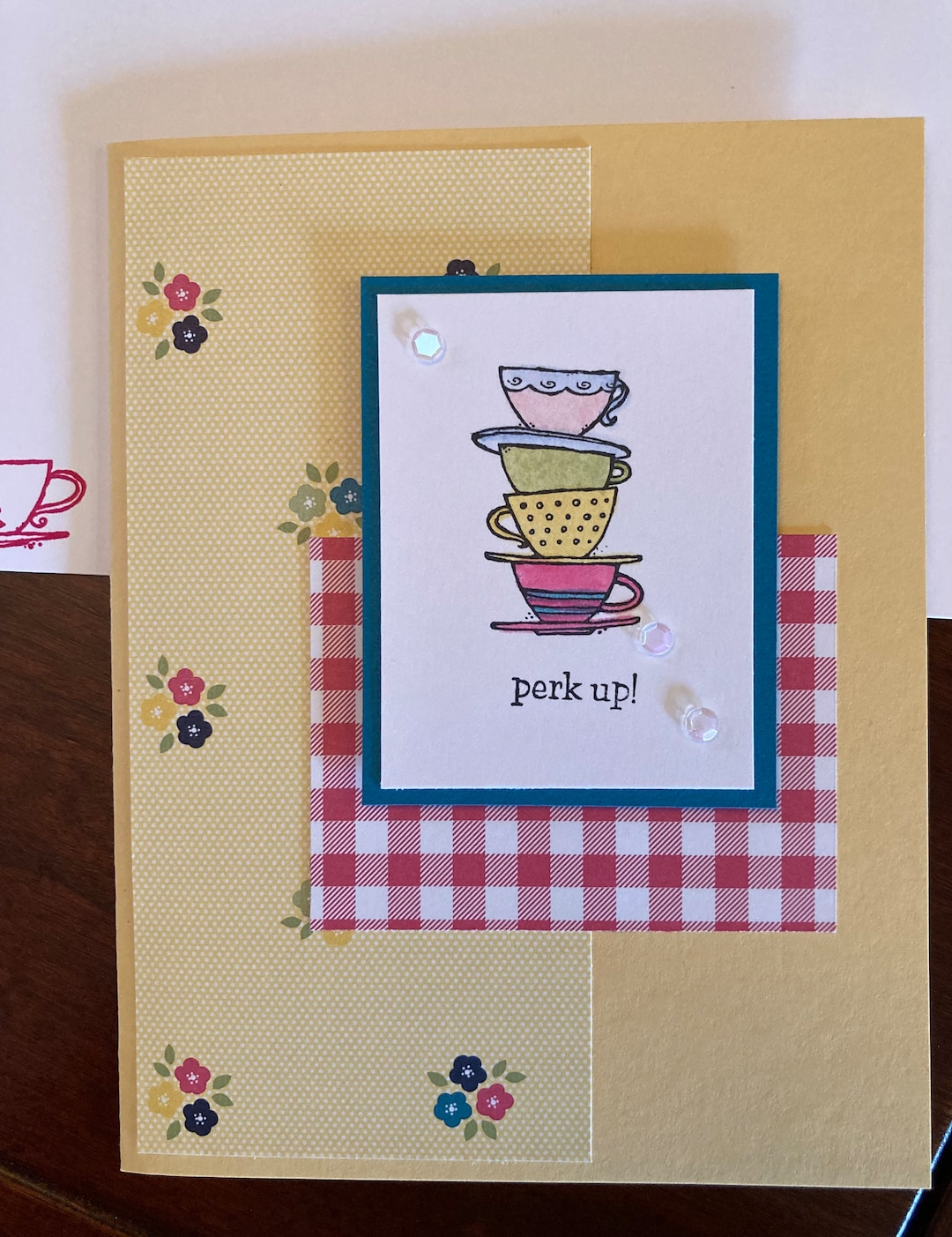 Teacups Get Well Handmade Card, Perk Up! - Etsy
