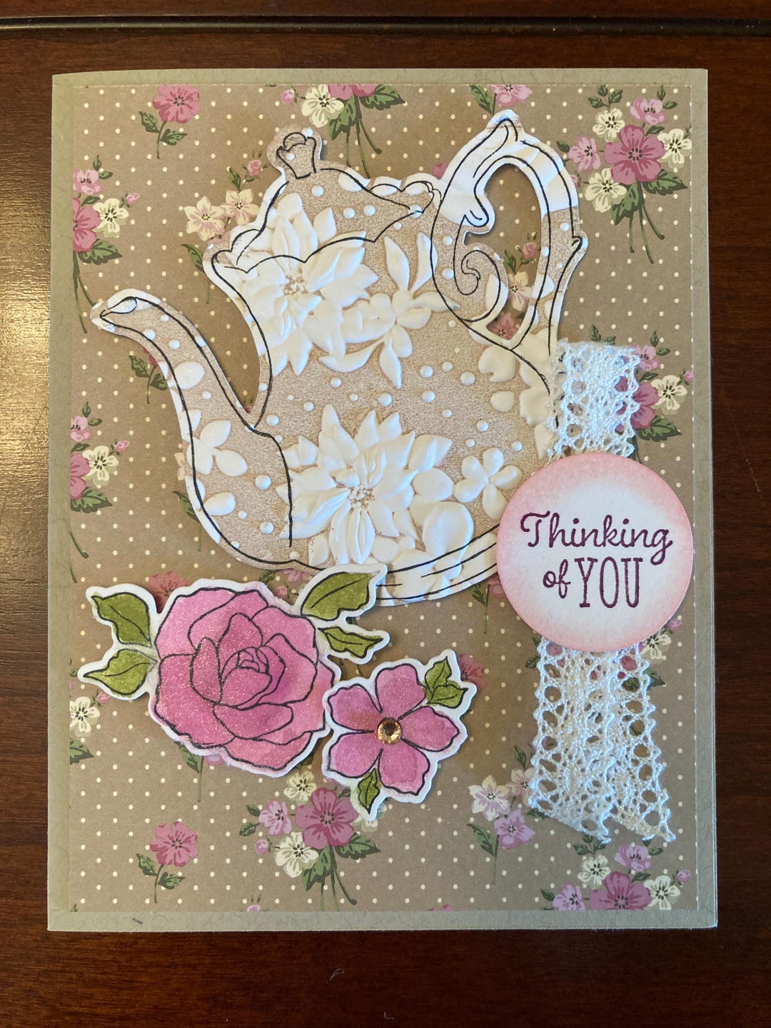 Teapot, Lace & Roses for a Special Person, Thinking of You - Etsy