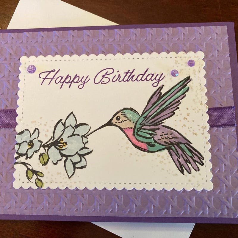 Hummingbird Unique Card - Etsy