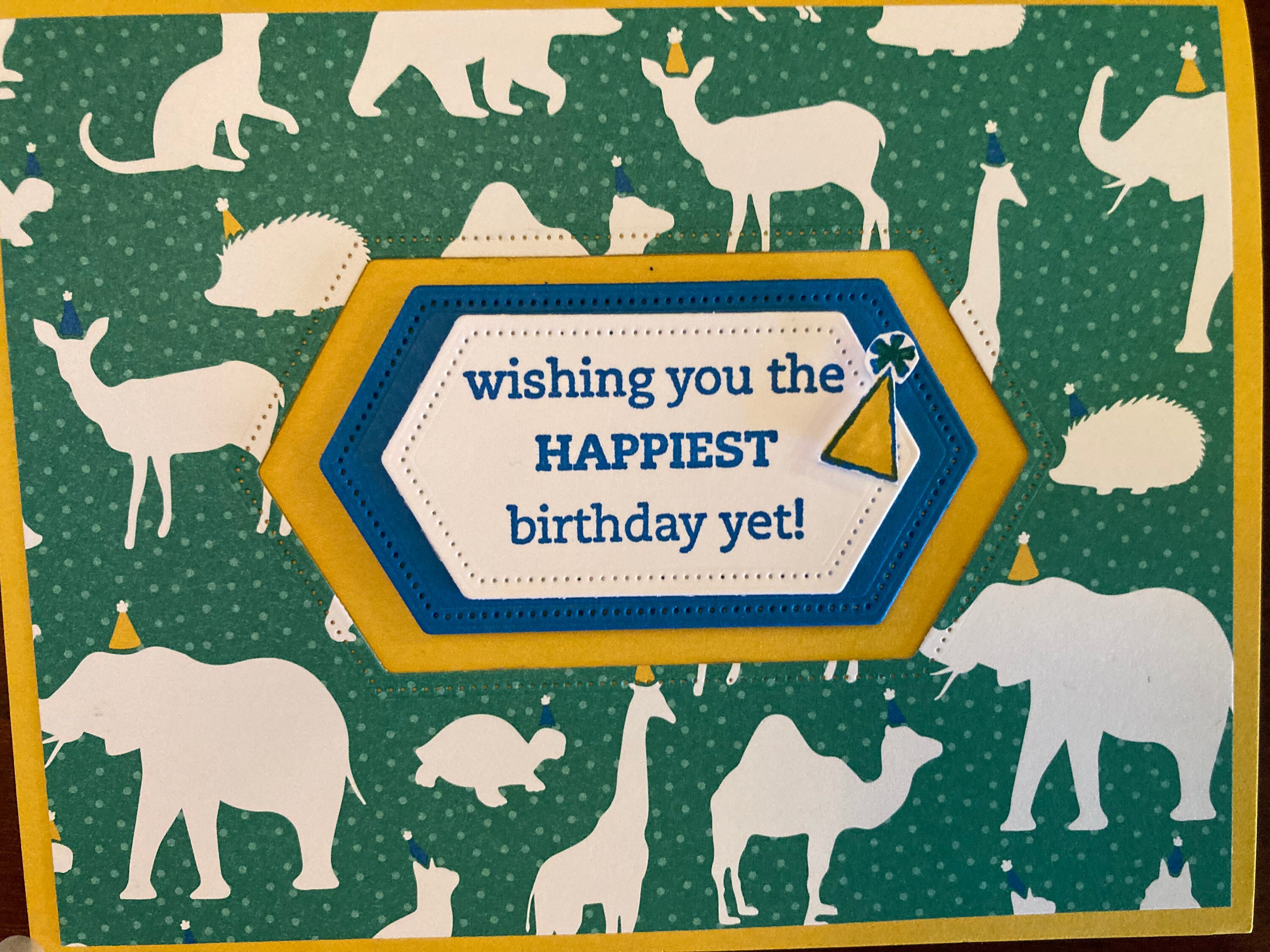 Happy Birthday, Animals in Party Hats, Handmade Card - Etsy