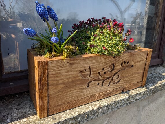 Flower Box Wood Rustic Wooden Box for Garden and Balcony | Etsy