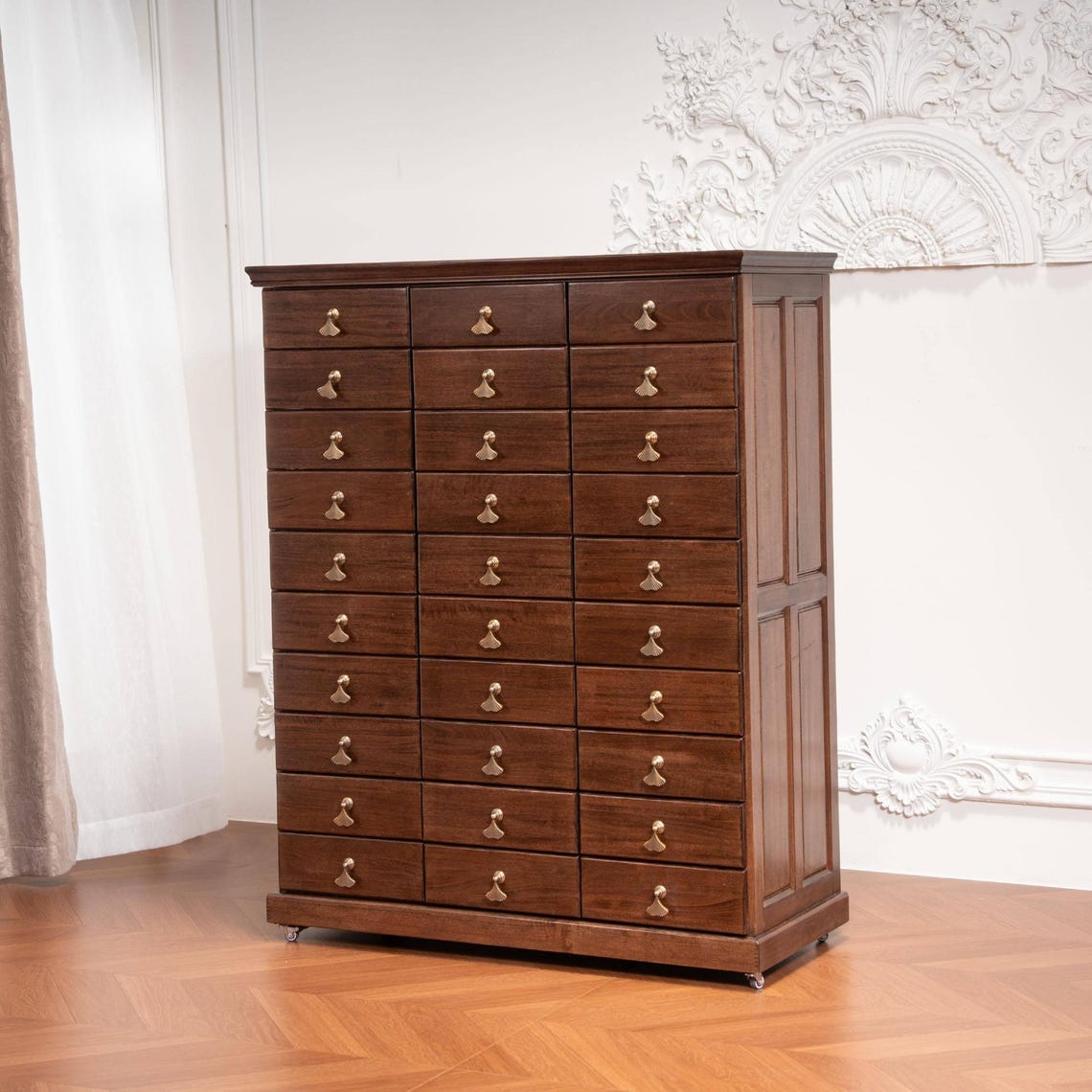 Antique Style Apothecary Drawer Cabinet, Classic Wooden Multi Drawer ...