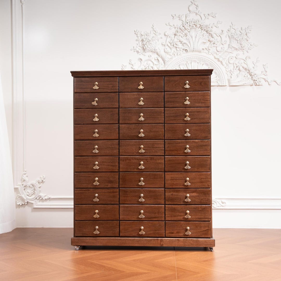 Antique Style Apothecary Drawer Cabinet, Classic Wooden Multi Drawer ...