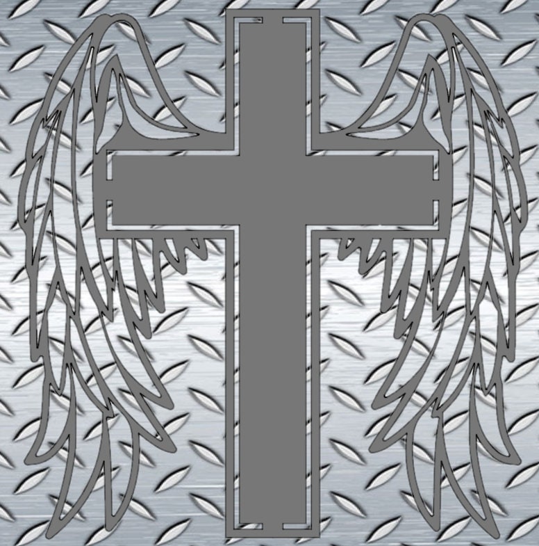 Cross With Wings .DXF - Etsy