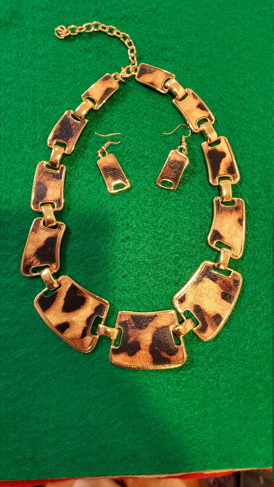 Gold leopard print necklace flat elegant versatile | Etsy