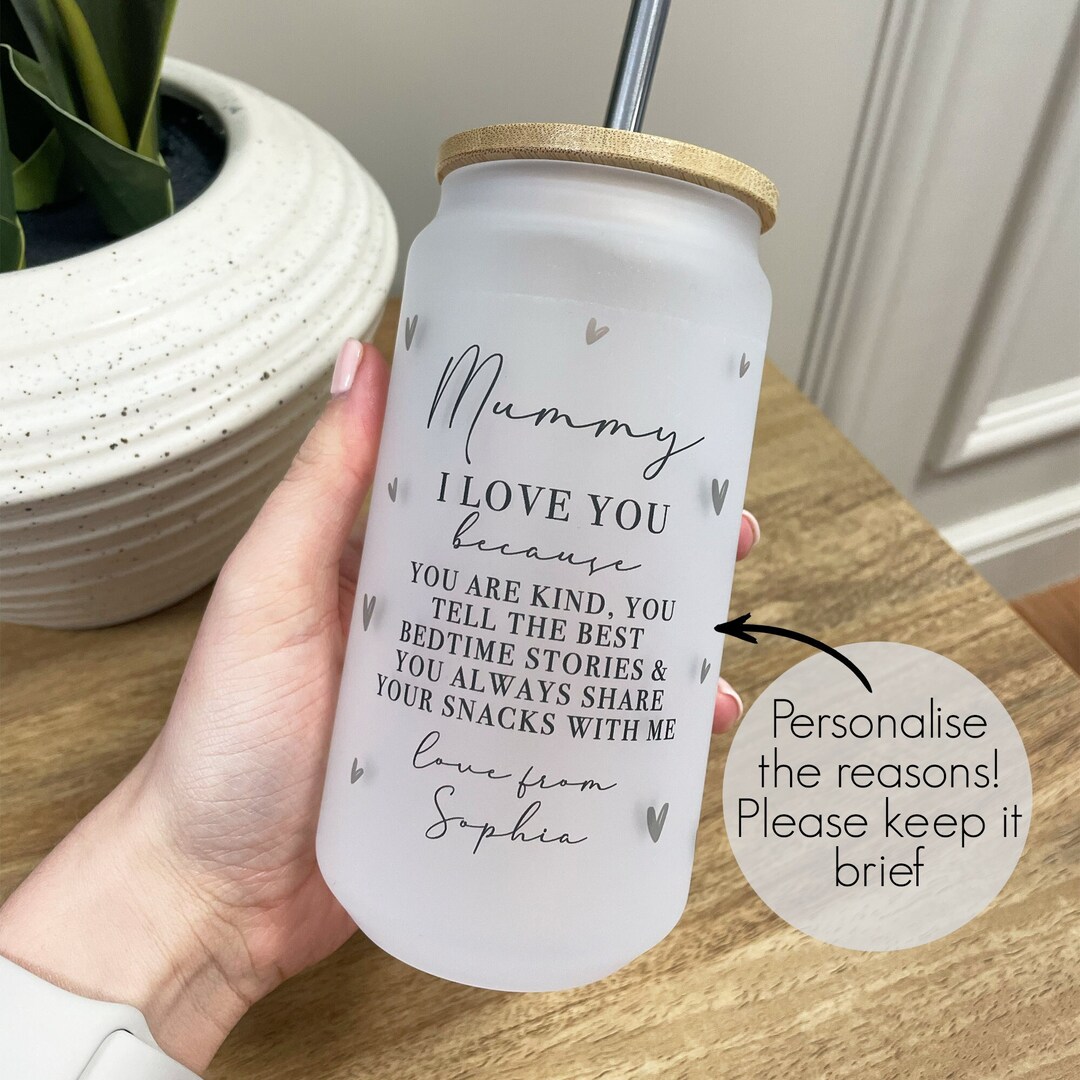 Personalised I Love Mummy Coffee Cup - Mother's Day Mug - Iced Coffee ...