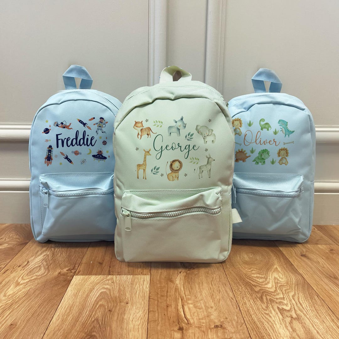 Personalised Boys Backpack - Kids School Bag - Personalised Rucksack ...