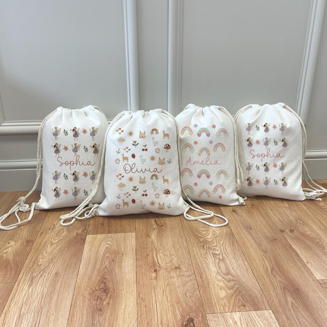 Personalised Drawstring Bag - Kids School Bag - Personalised Gym Bag ...