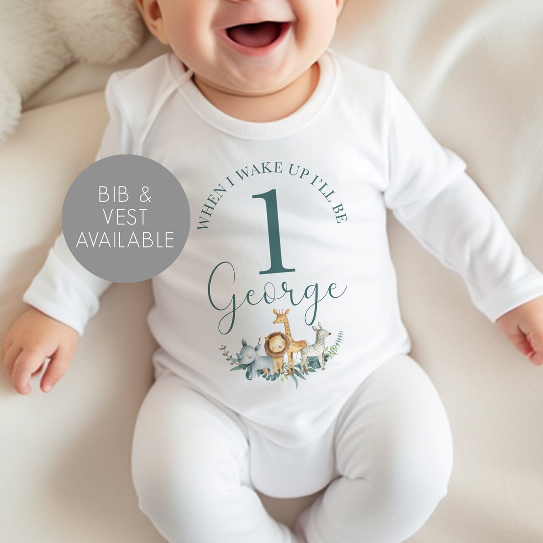 Personalised When I Wake up I Will Be 1 Pyjamas - First Birthday Sleep ...