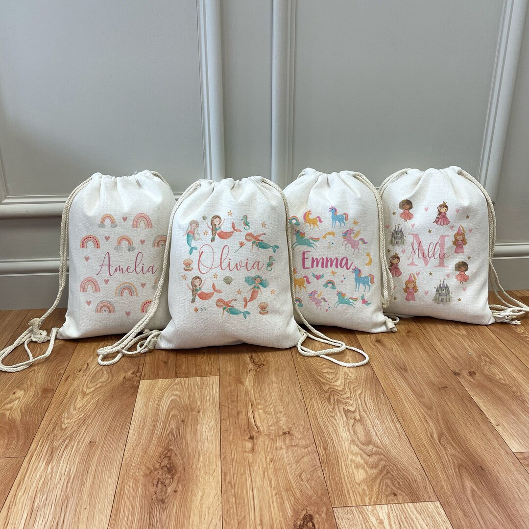 Personalised Drawstring Bag - Kids School Bag - Personalised Gym Bag ...