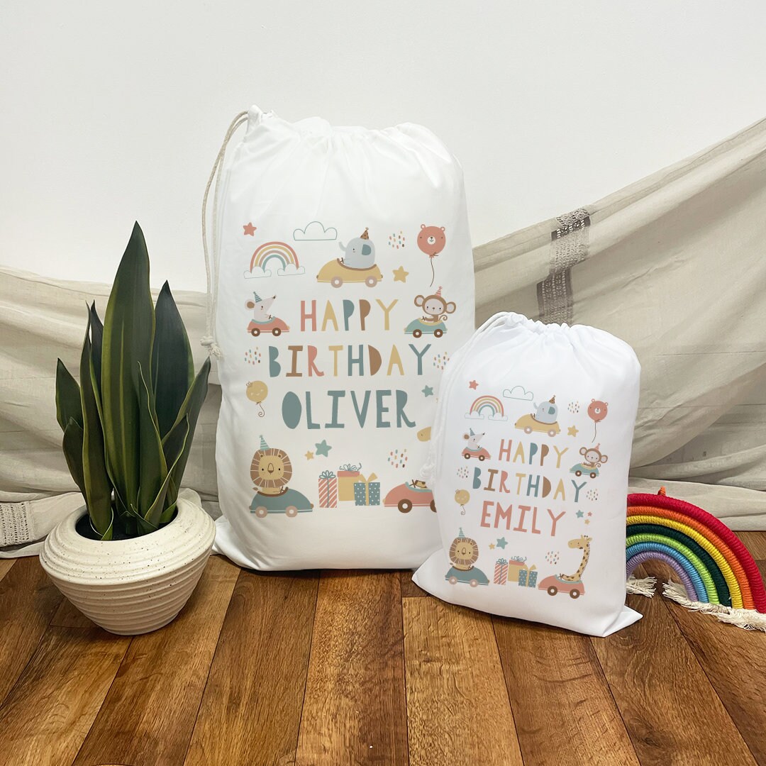 Personalised Birthday Sack Kids Birthday Bag Birthday Gift - Etsy