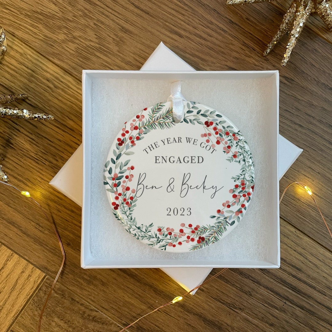 Personalised Engagement Ornament - Engagement Gift - Engagement Present ...