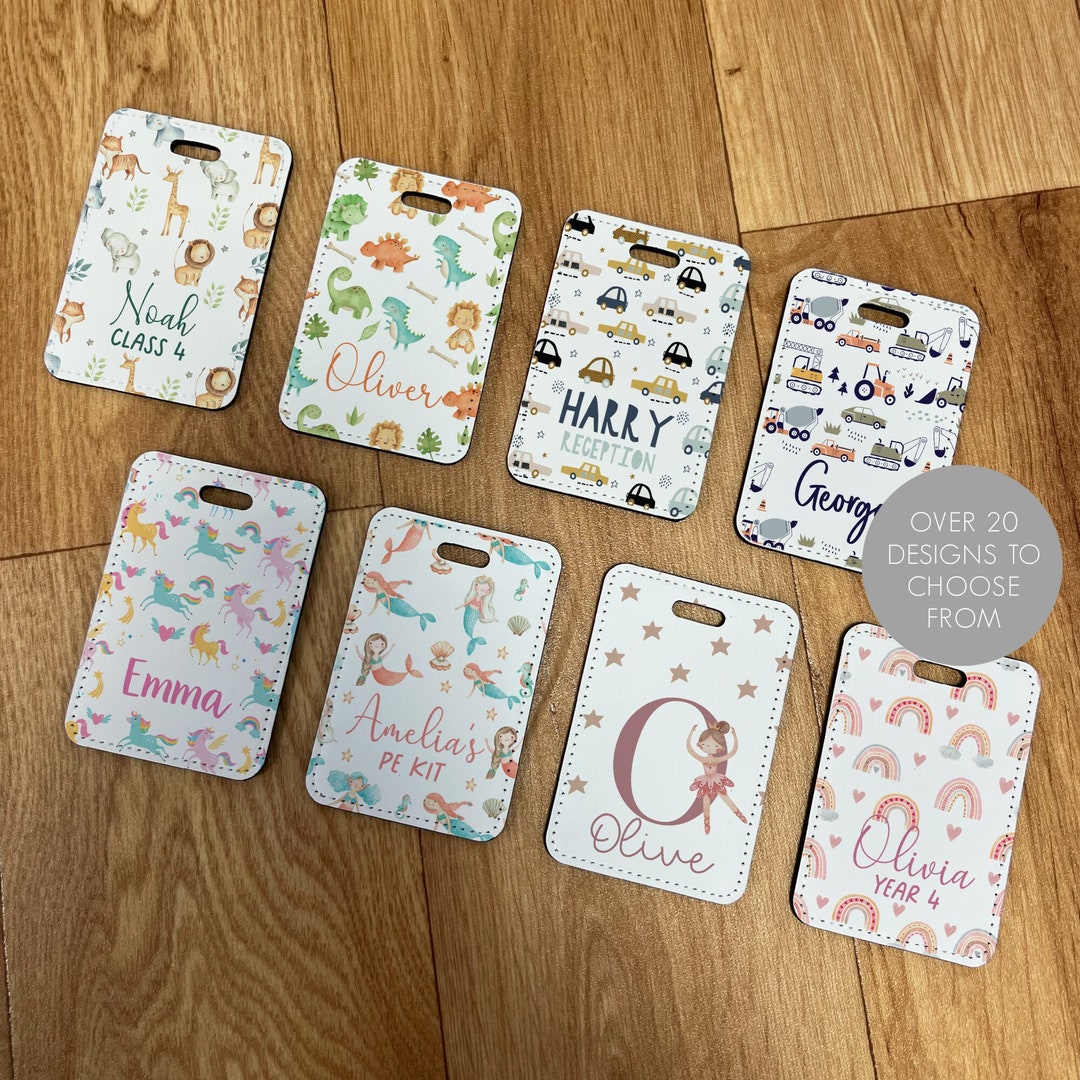 Personalised School Bag Tag - Kids Bag Keyring - Kit Bag Keyring - Name ...