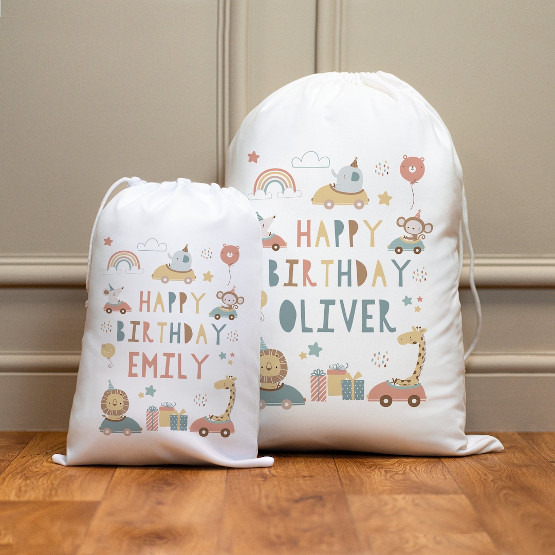 Personalised Birthday Sack - Kids Birthday Bag - Birthday Gift Bag ...