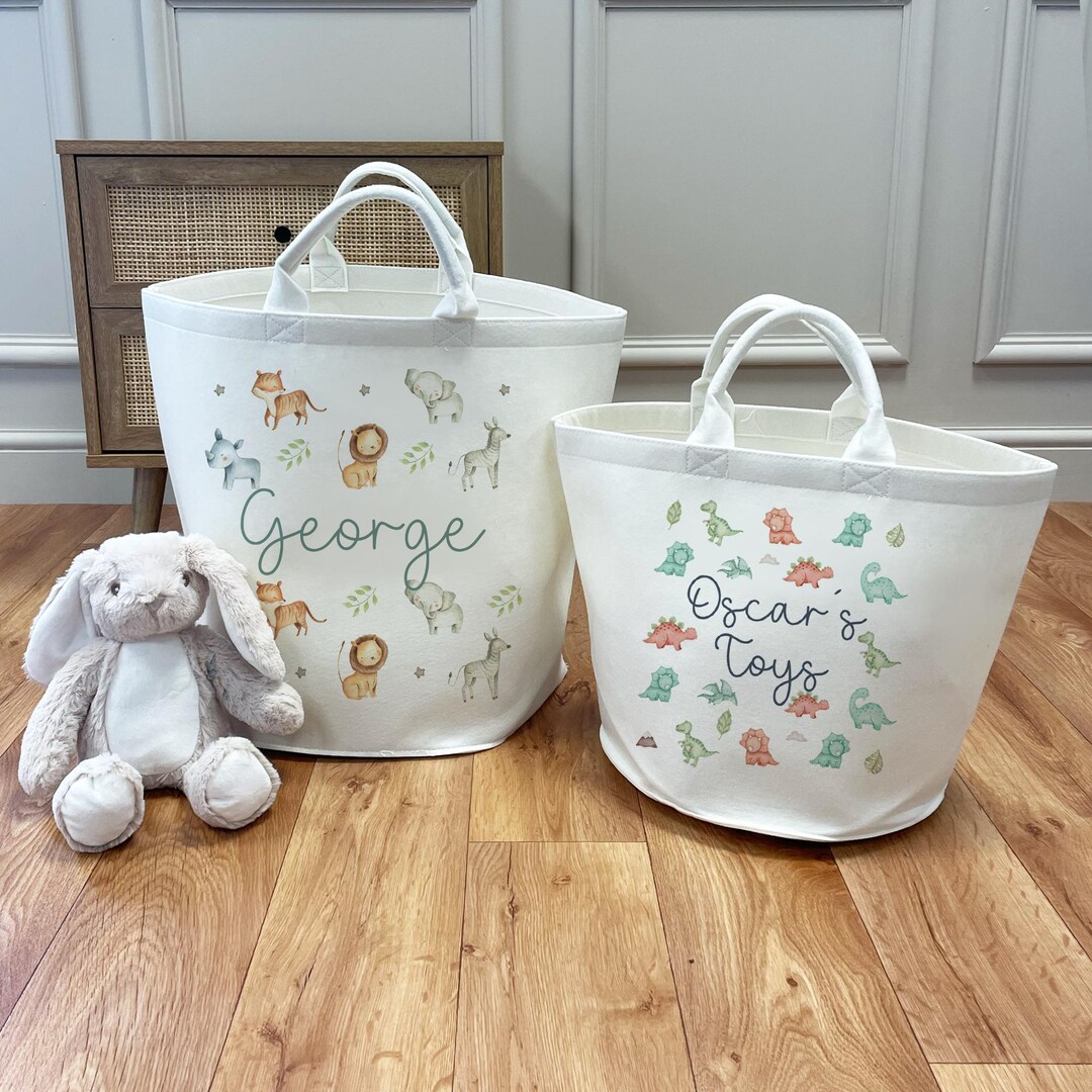 Personalised Boys Toy Basket - Toy Bag - Dressing up Bag - Toy Storage ...