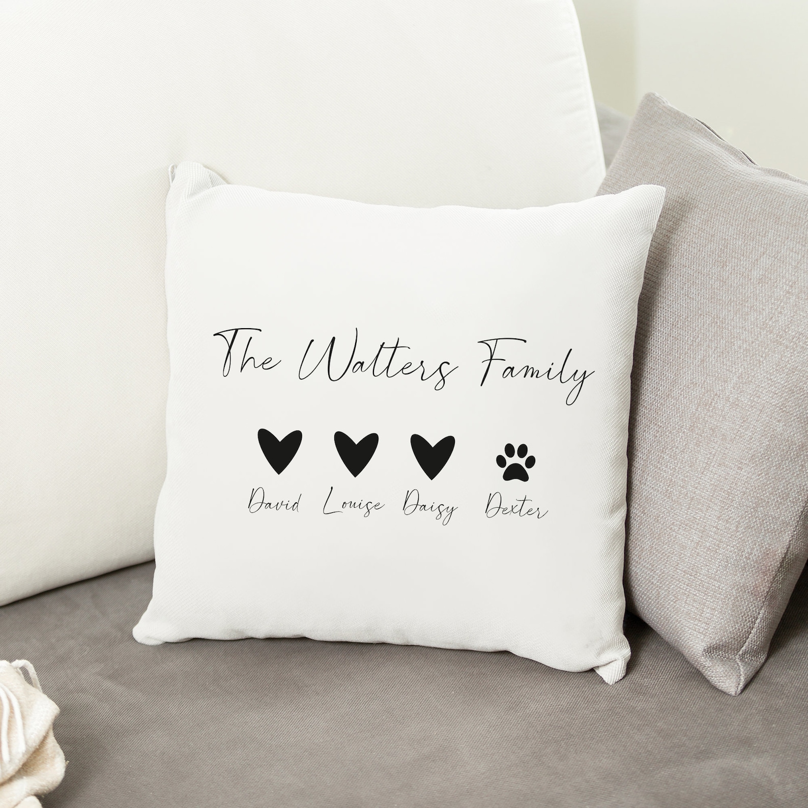 Personalised Family Cushion Personalised Cushion Personalised Gift ...