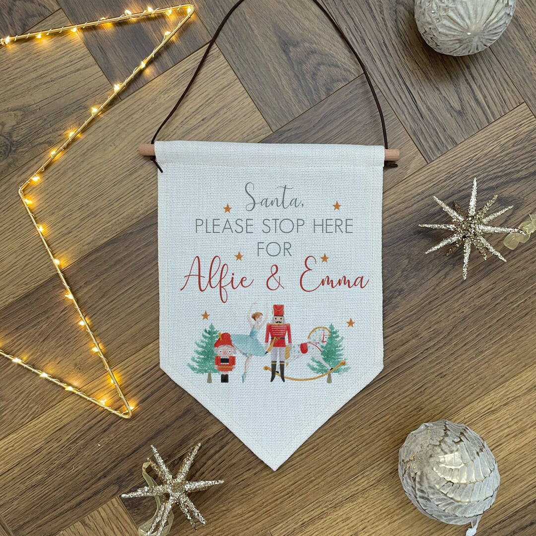 Personalised Santa Stop Here Sign - Personalised Christmas Sign - Door ...