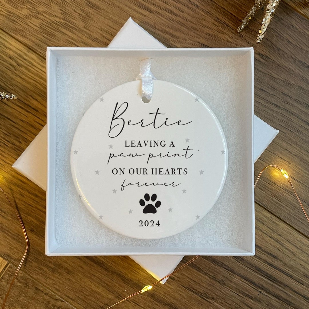 Personalised Dogs Memorial Christmas Bauble - Christmas Pet Memorial ...
