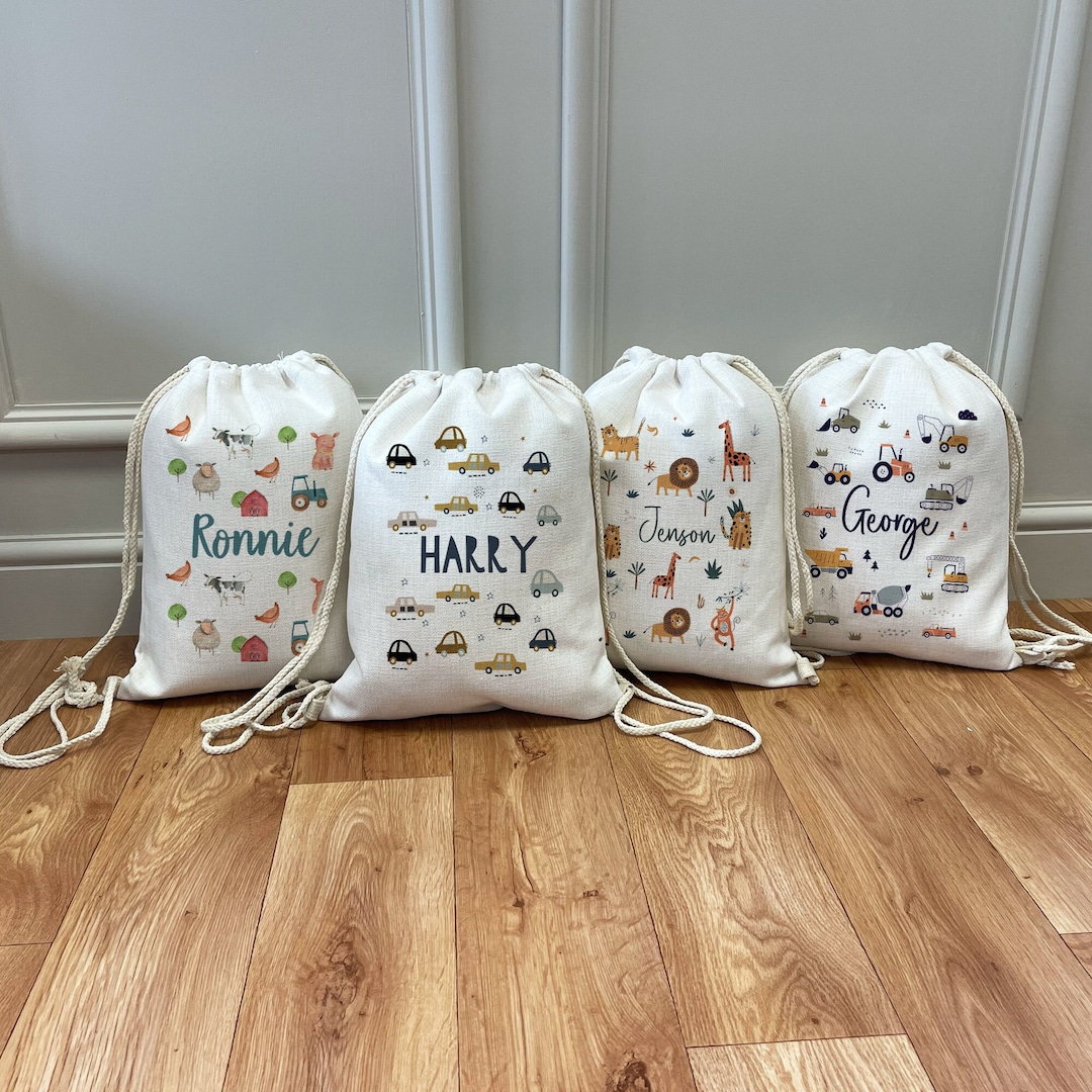 Personalised Drawstring Bag - Kids School Bag - Personalised Gym Bag ...