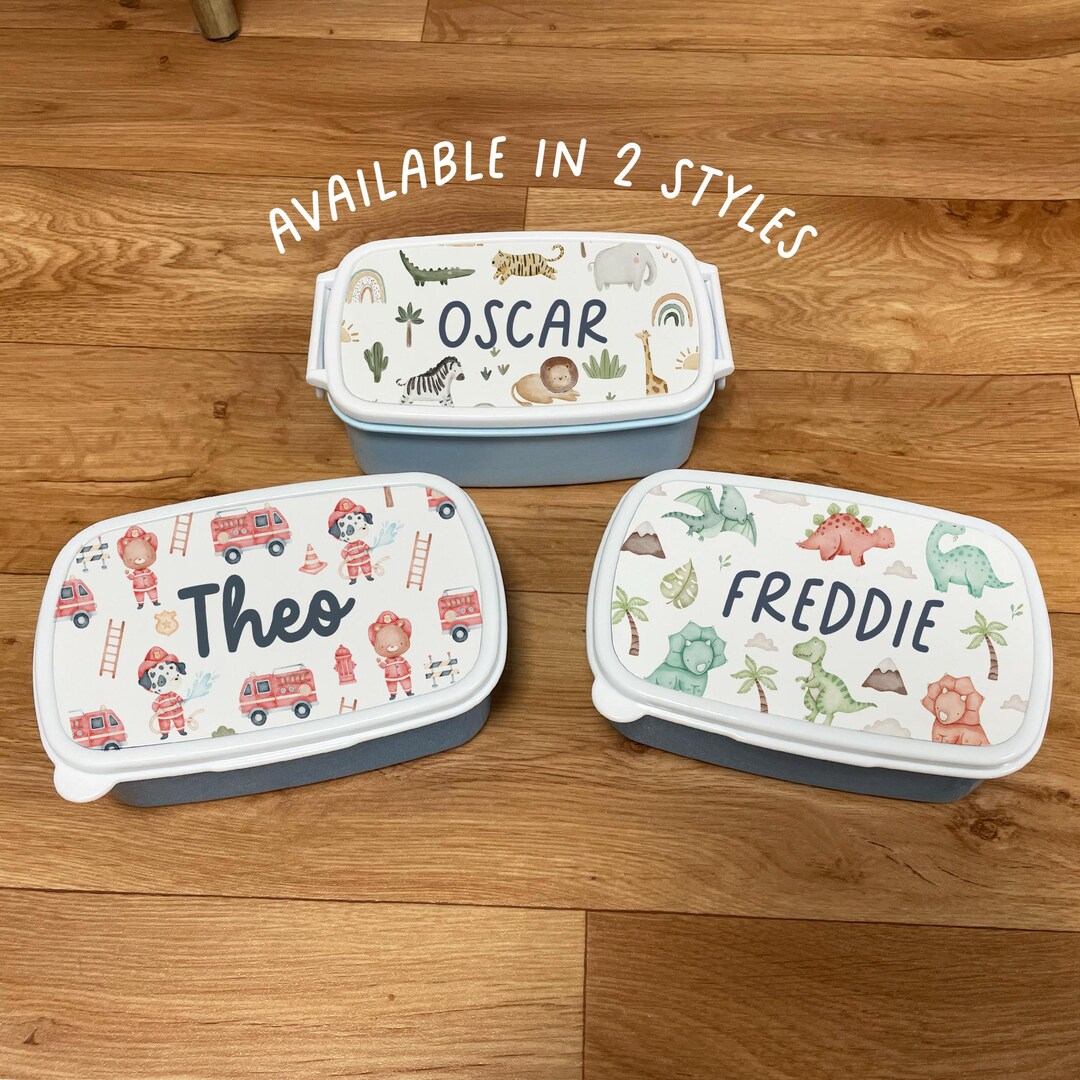 Personalised Snack Box - Kids Lunch Bag - Boys Lunch Box - Jungle Lunch ...