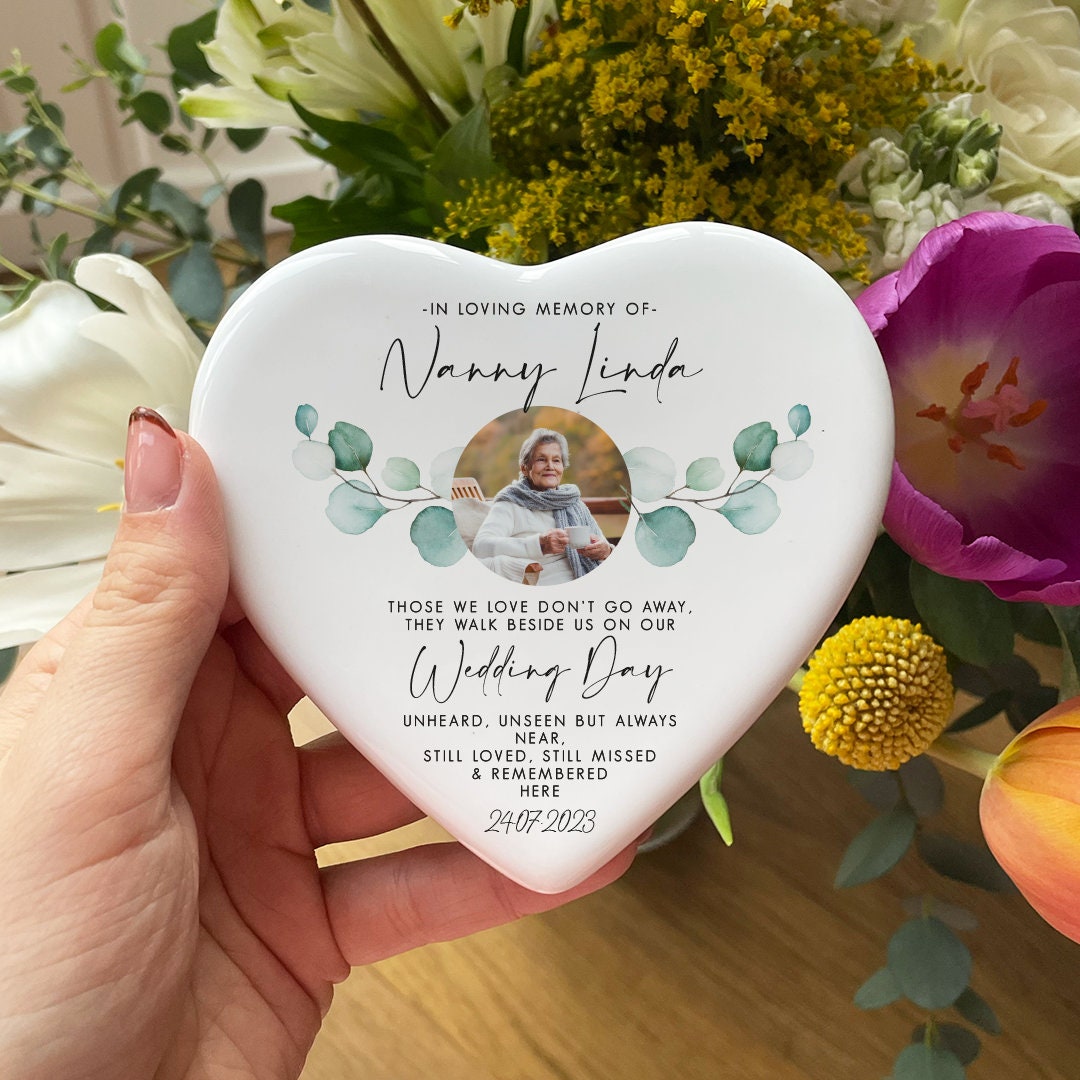 Personalised Wedding Memorial Heart Ornament - Loving Memory Wedding ...