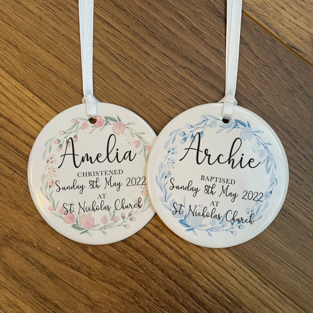 Personalised Christening Ornament - Christening Gifts - Christening ...