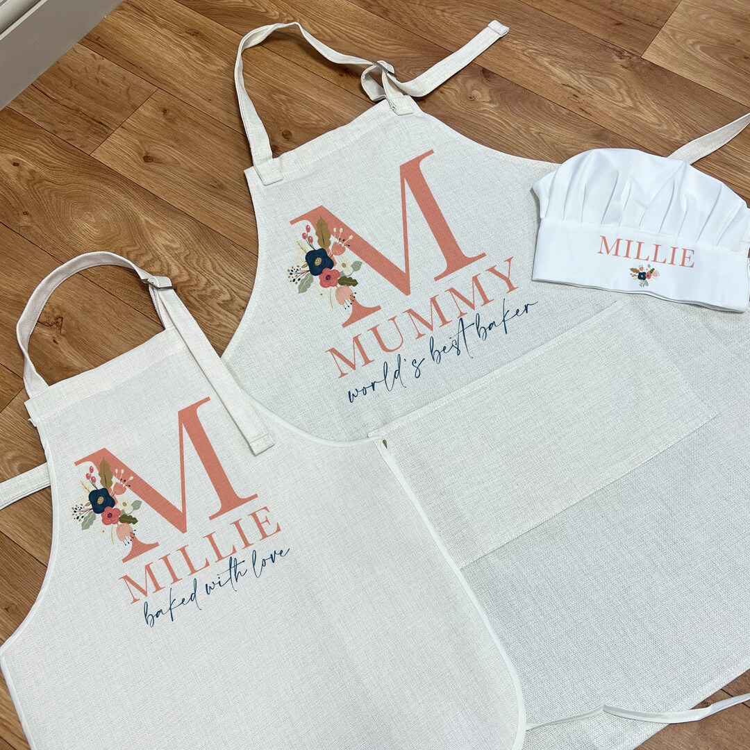 Personalised Initial Apron - Personalised Children's Apron - Baking ...