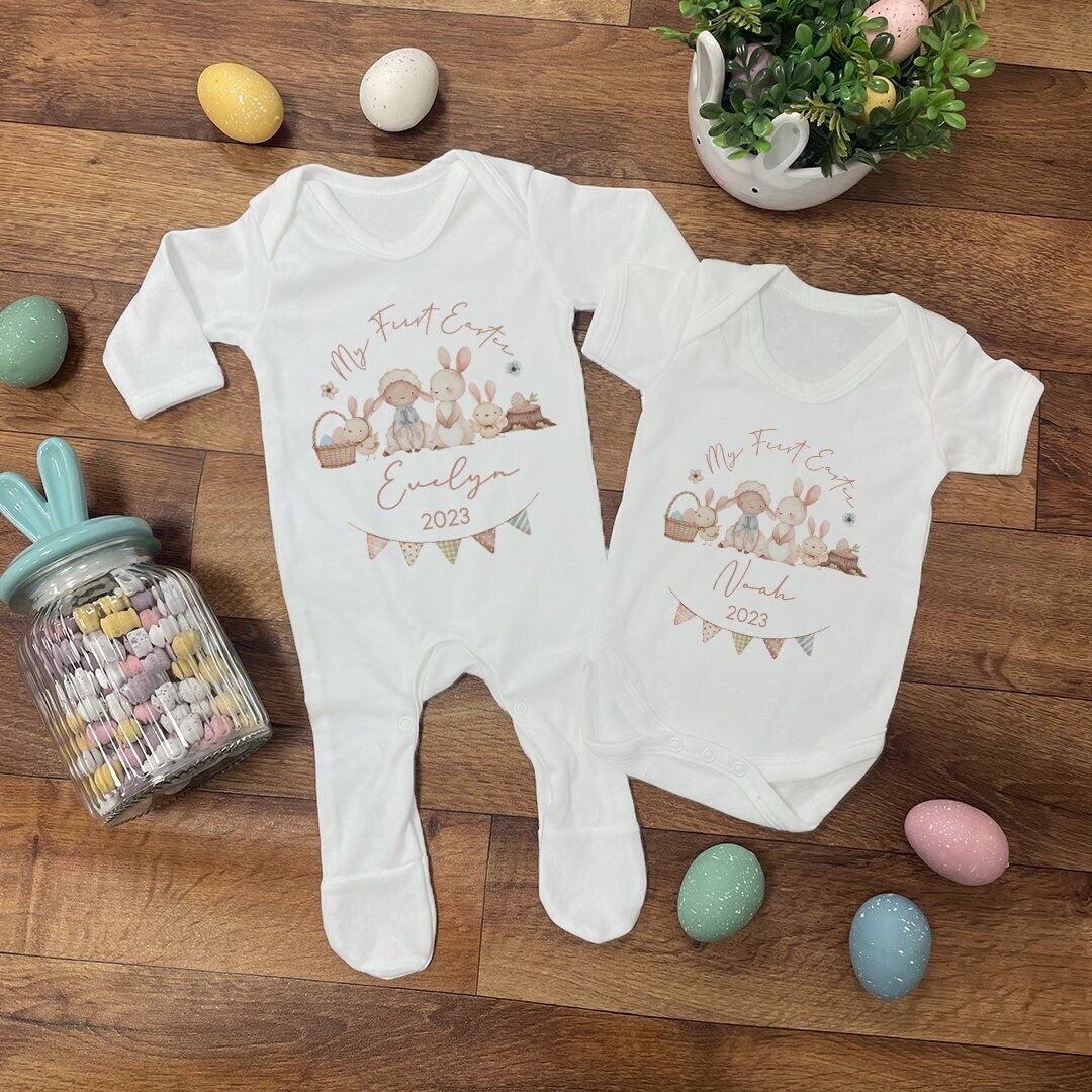 Personalised First Easter Outfit - First Easter Vest - Baby's First ...