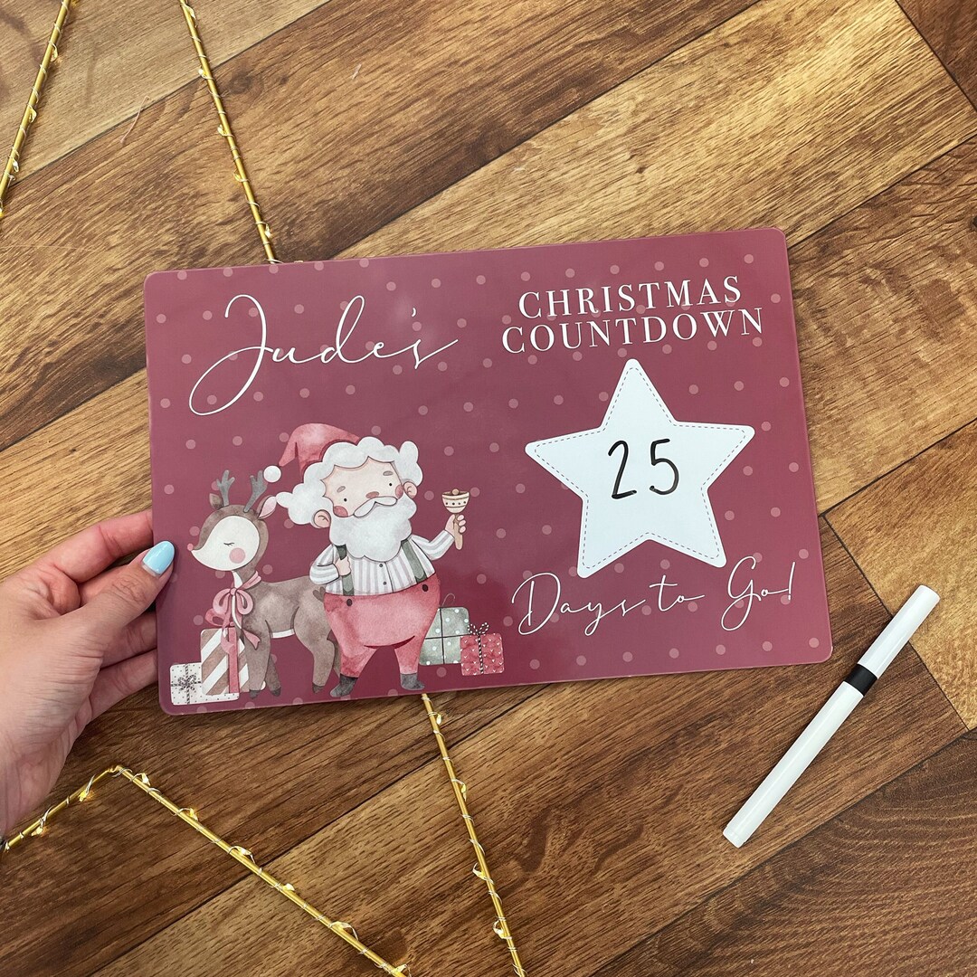 Personalised Christmas Countdown Sign - Christmas Sign - Christmas ...