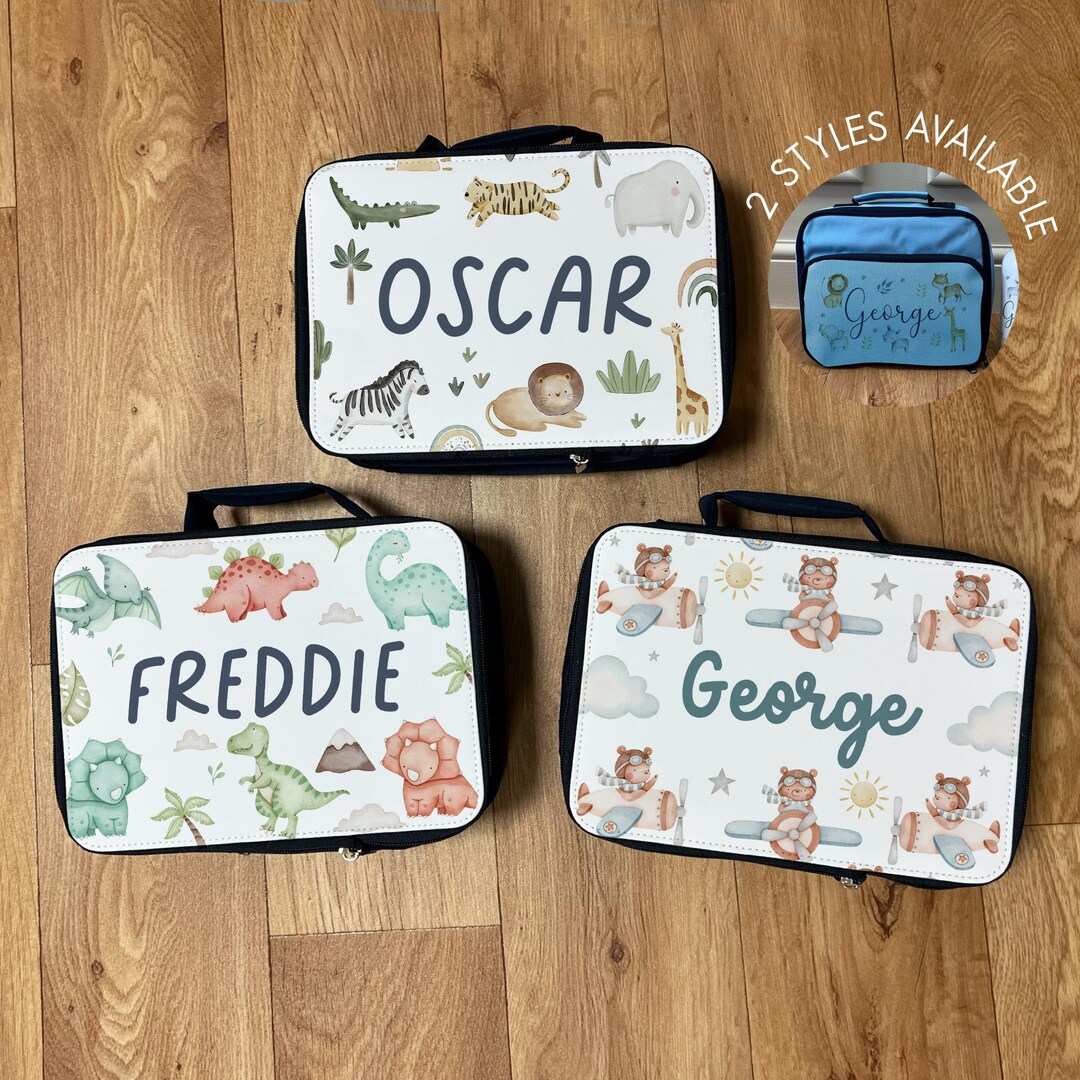Personalised Lunch Box & Water Bottle Set - Kids Lunch Bag - Boys Lunch ...