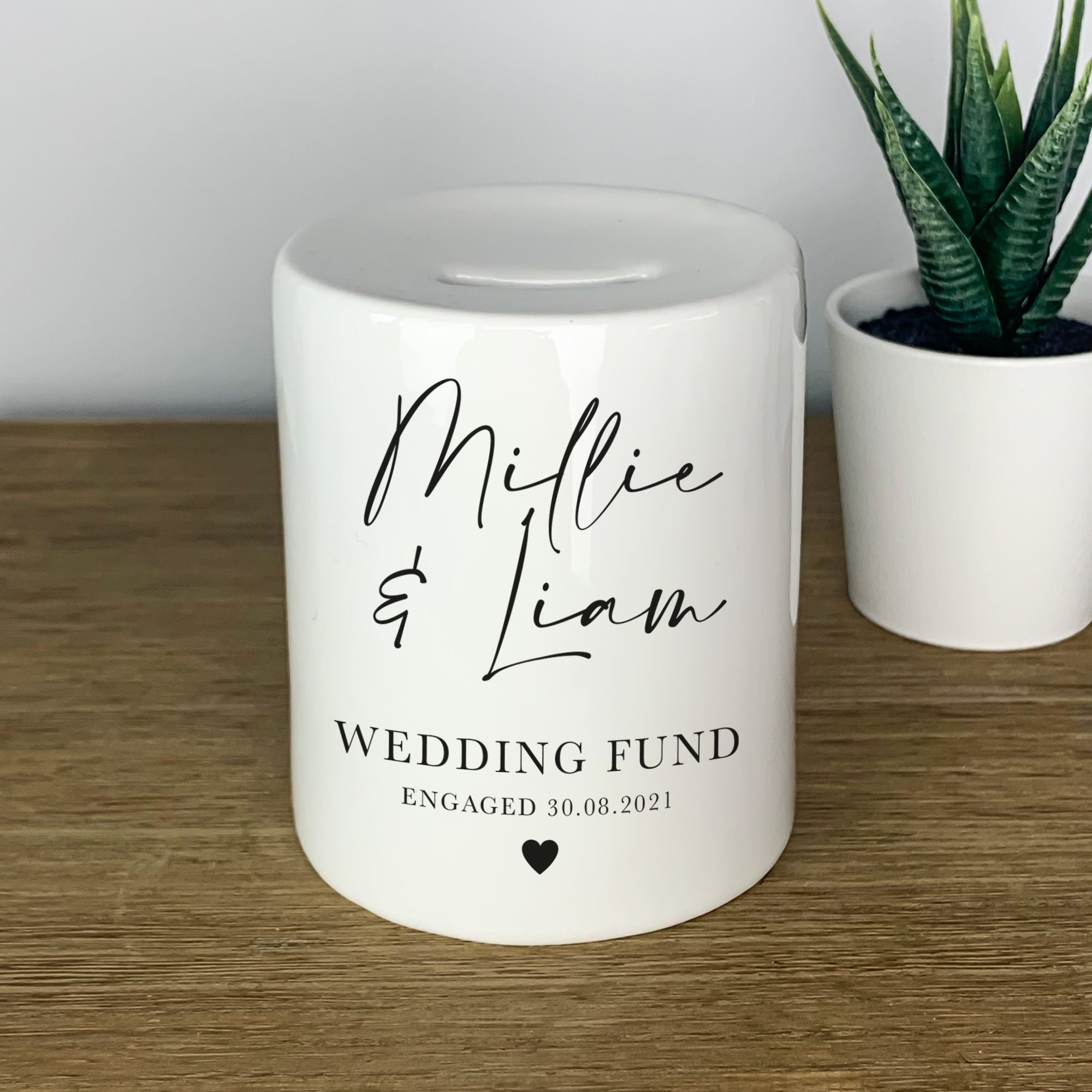 Personalised Wedding Fund Money Box Personalised Engagement - Etsy UK