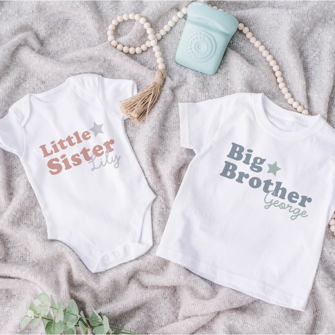 Personalised Big Brother Big Sister T-shirt- Little Brother Little ...