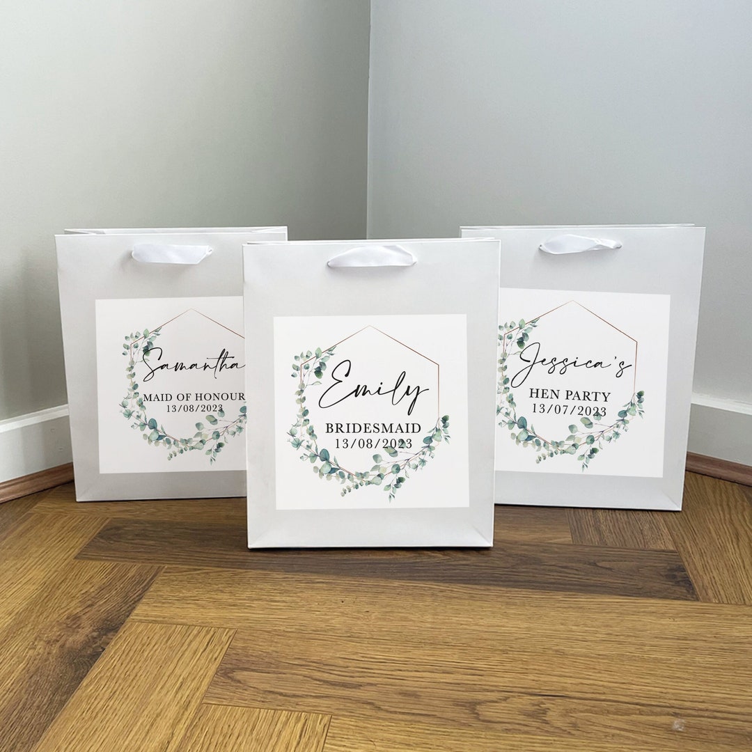 Personalised Bridal Gift Bags Hen Party Gift Bags Bridesmaid Bags Bride ...