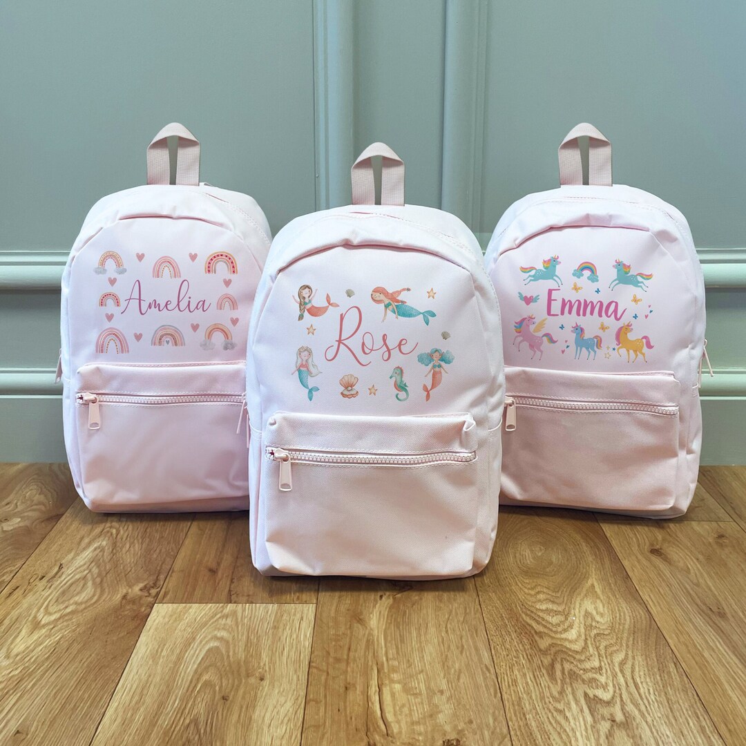 Personalised Girls Backpack Kids School Bag Personalised Rucksack Pram ...