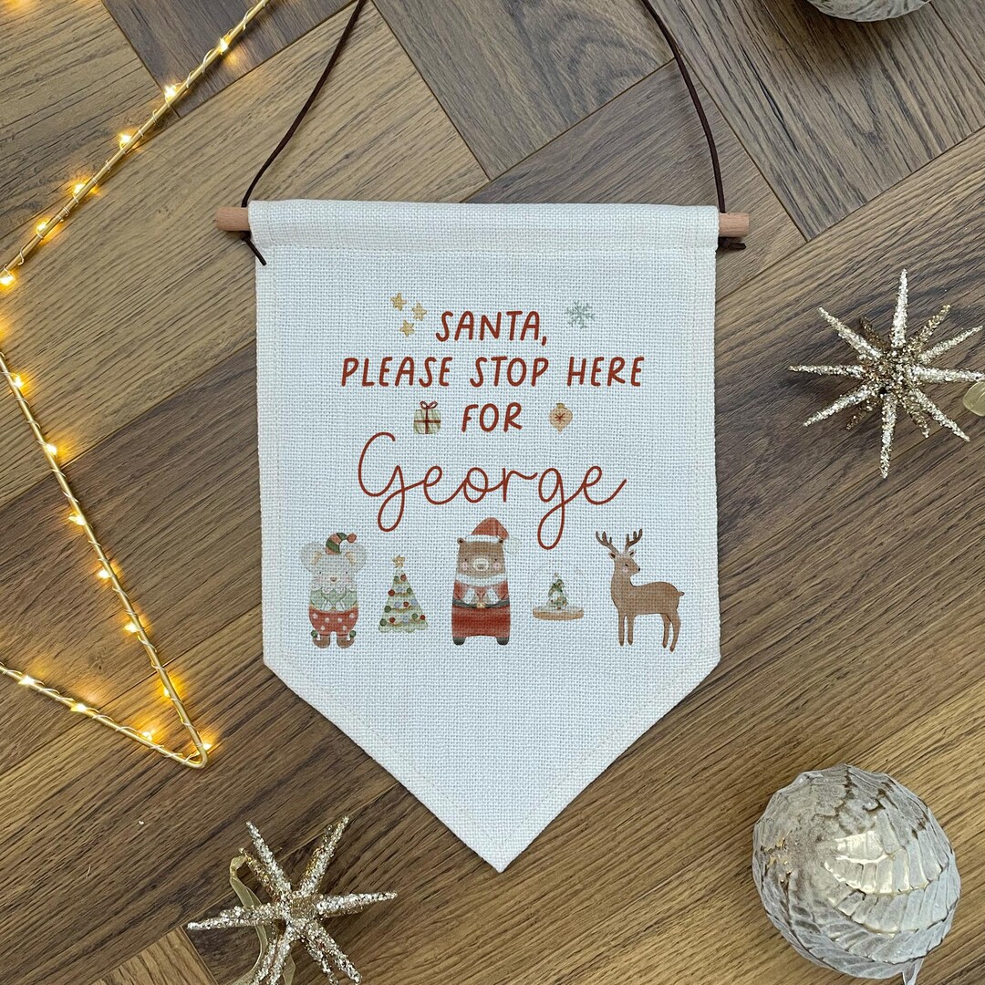 Personalised Santa Stop Here Sign - Personalised Christmas Sign - Door ...