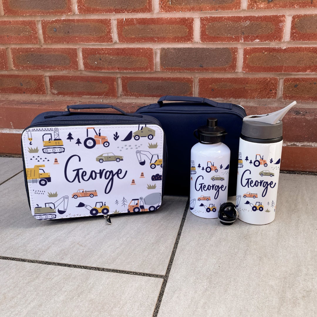 Personalised Lunch Box & Water Bottle Set Kids Lunch Bag - Etsy UK