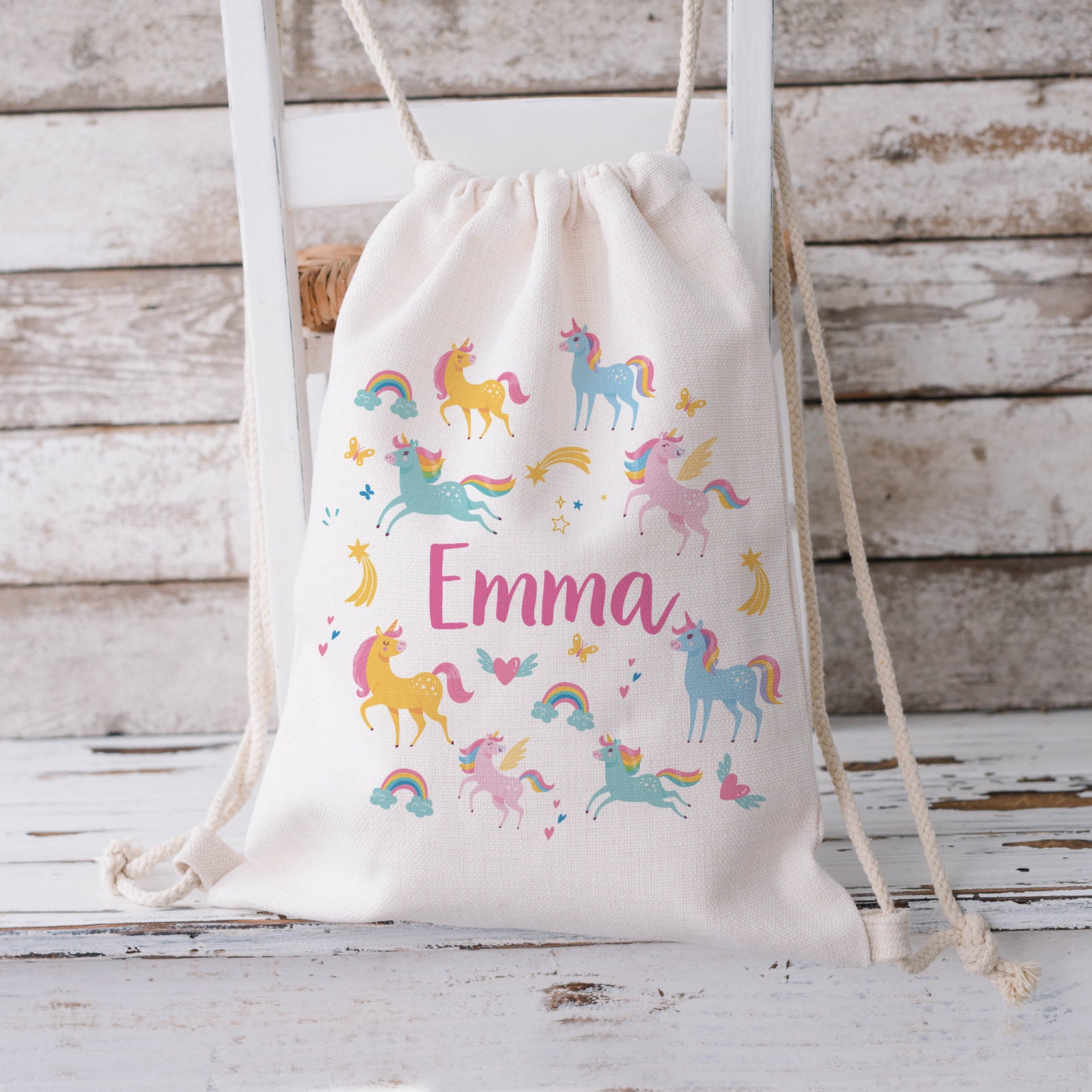 Personalised Drawstring Bag Kids School Bag Personalised - Etsy