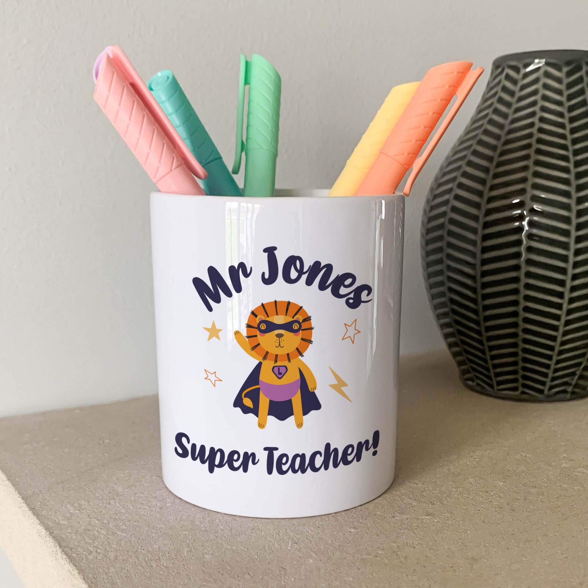 Personalised Super Teacher Pencil Pot - Personalised Pen Pot ...