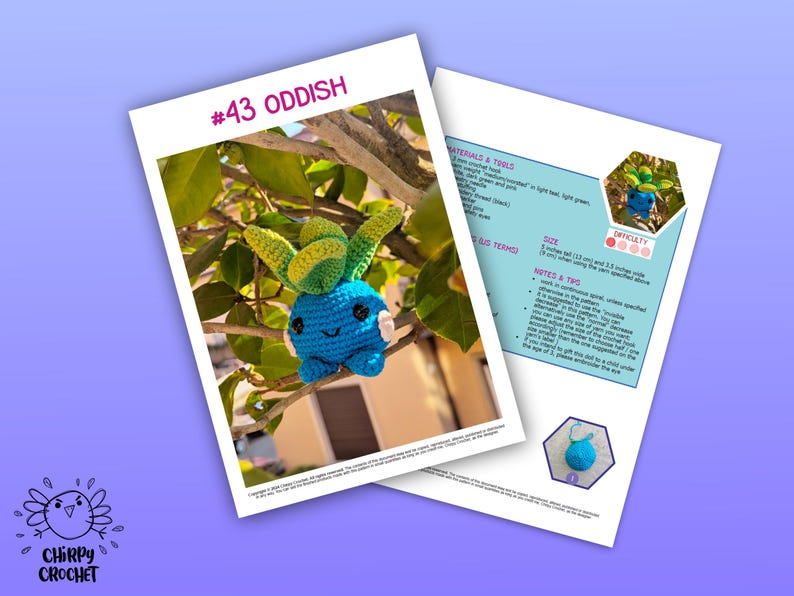 Oddish - CROCHET PATTERN - Amigurumi Beginner Friendly Pattern Pokemon ...