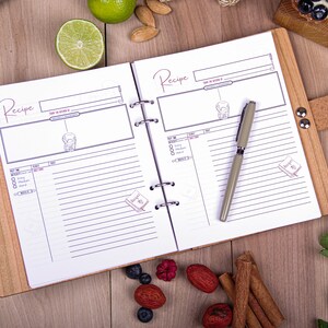 Personalized Wood Recipe Book: Leather Bound Family Cookbook - Etsy