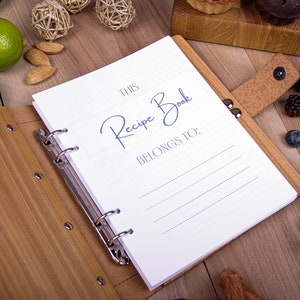 Personalized Wood Recipe Book: Leather Bound Family Cookbook - Etsy