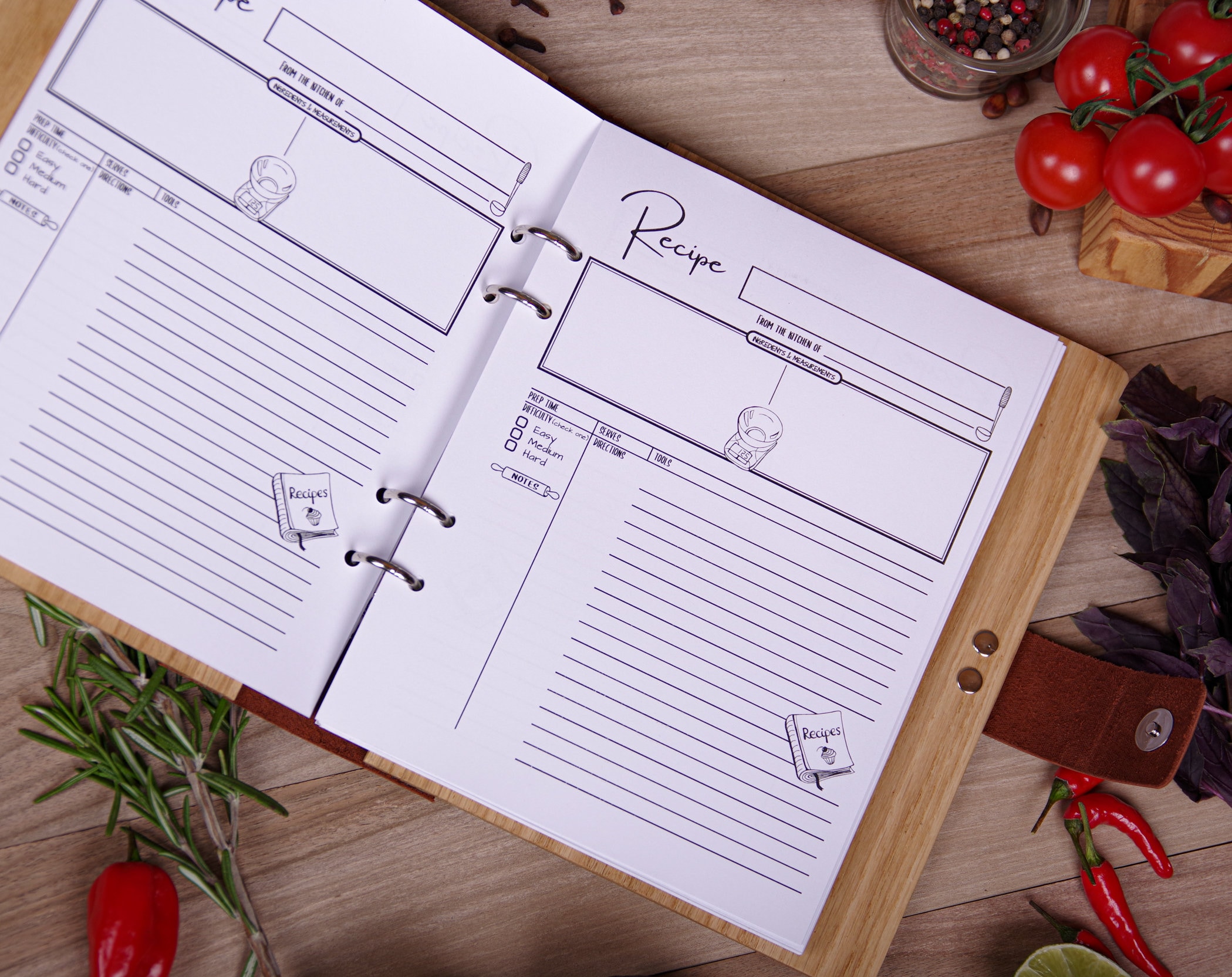 Personalisiertes Rezeptbuch Kochbuchbinder Rezeptjournal - Etsy.de