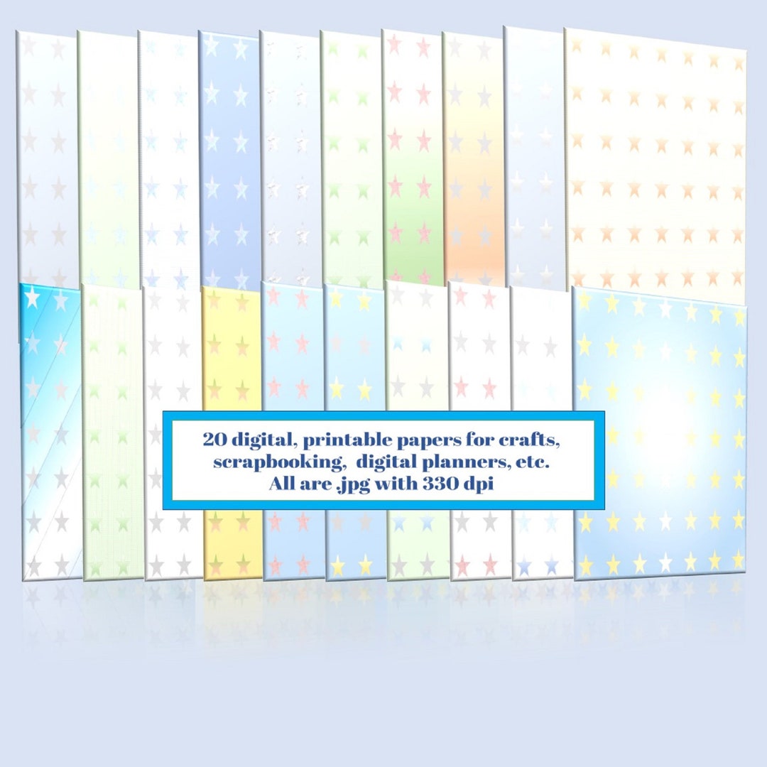 Pastel Stars Digital, Printable Papers - Etsy