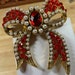 Red Bow Brooch - Etsy